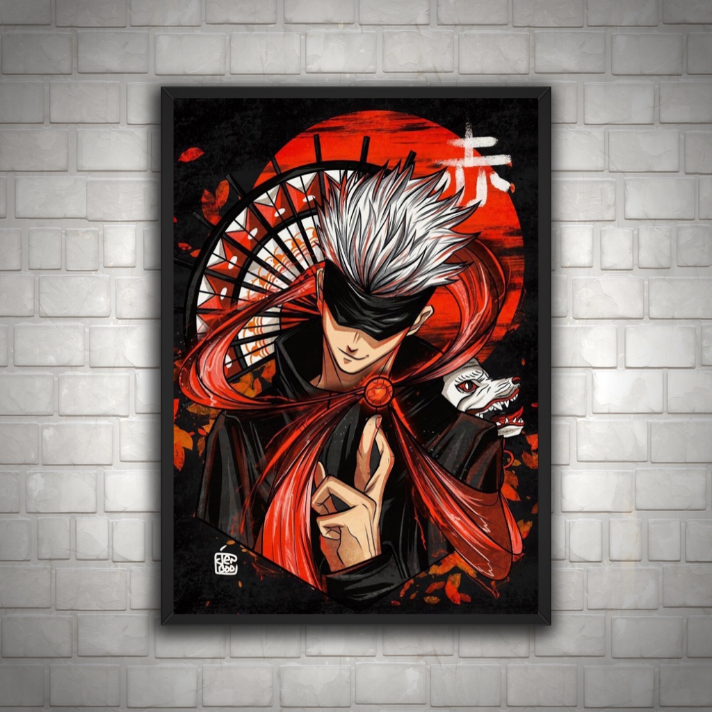 Quadro decorativo Gojo Satoro Jujutsu Kaisen otaku mangá anime nerd ...