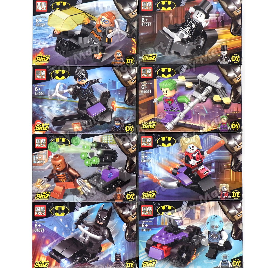 Batman Robin Batwing Blocos De Montar 8x1 + Veículos Boneco Lego ...