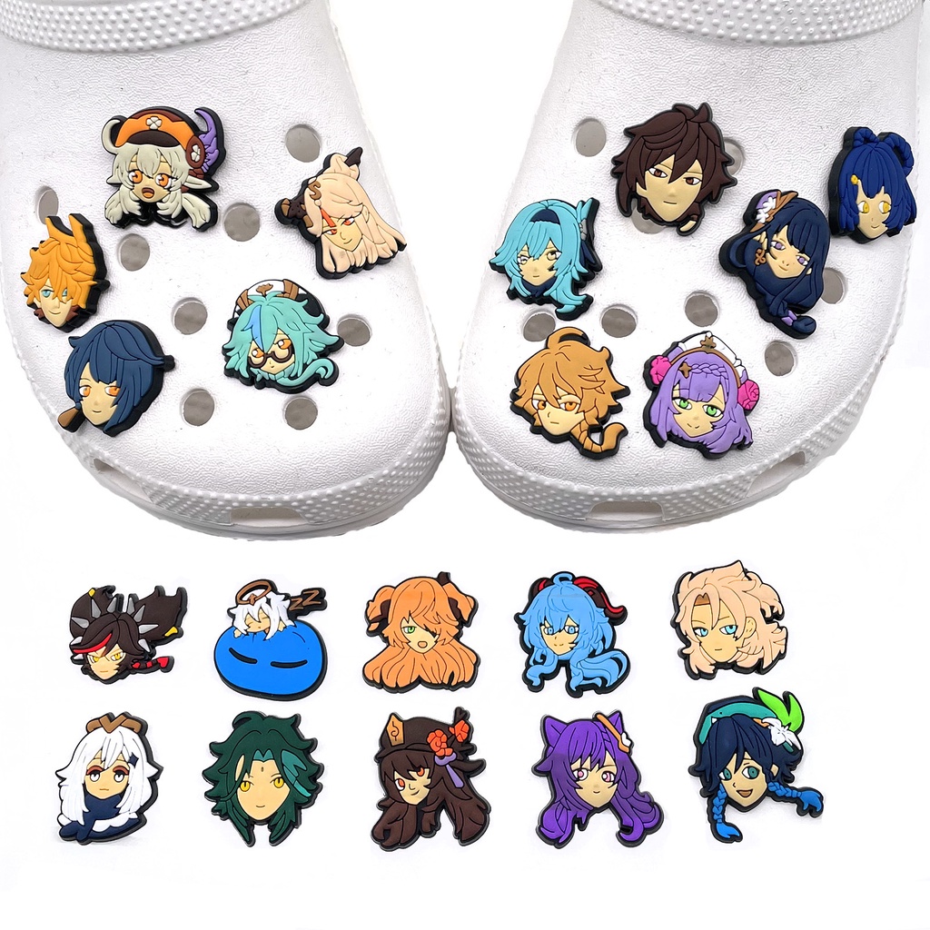 Jibbitz Anime Genshin Impacto Jibits Para Croc Game Jibitz Crocs Homens ...