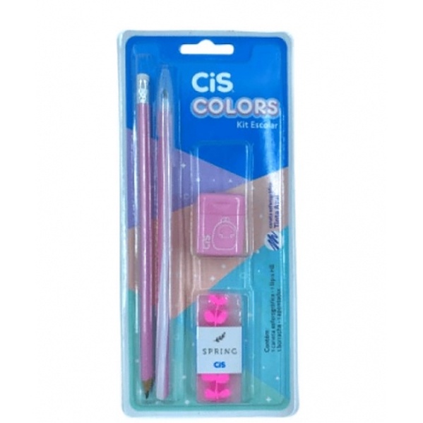 Kit Escolar Cis Colors Lápis Caneta Borracha Apontador | Shopee Brasil