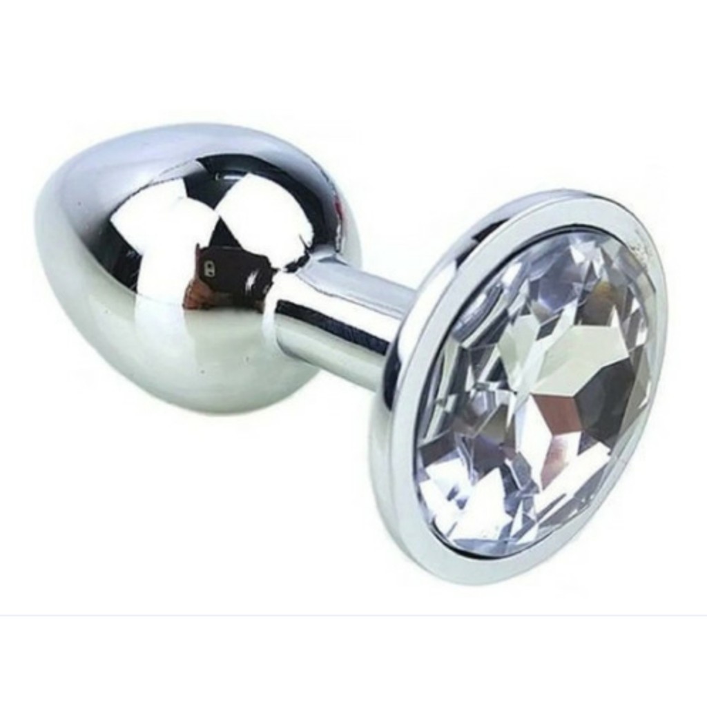 Plug aço inox 7 cm com pedra cristal transparente na ponta | Shopee Brasil