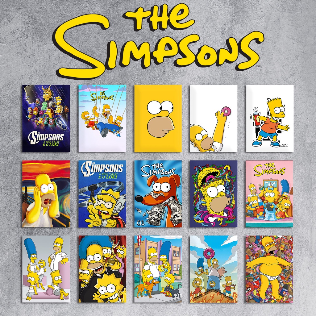 Quadro decorativo Os Simpsons -- desenho - geek pop - Bart Homer placa ...