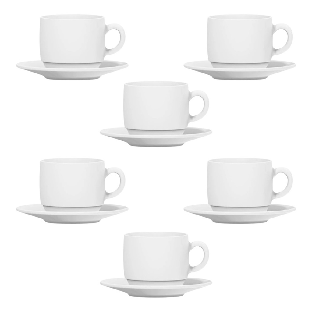 Jogo De 6 Xícaras Para Chá C/pires Nadir Opaline- 240ml | Shopee Brasil