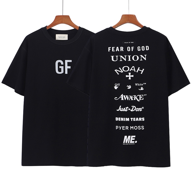 T-shirt FEAR OF GOD FOG Conjunto de Nove Partes GF Charity Comemorativa ...