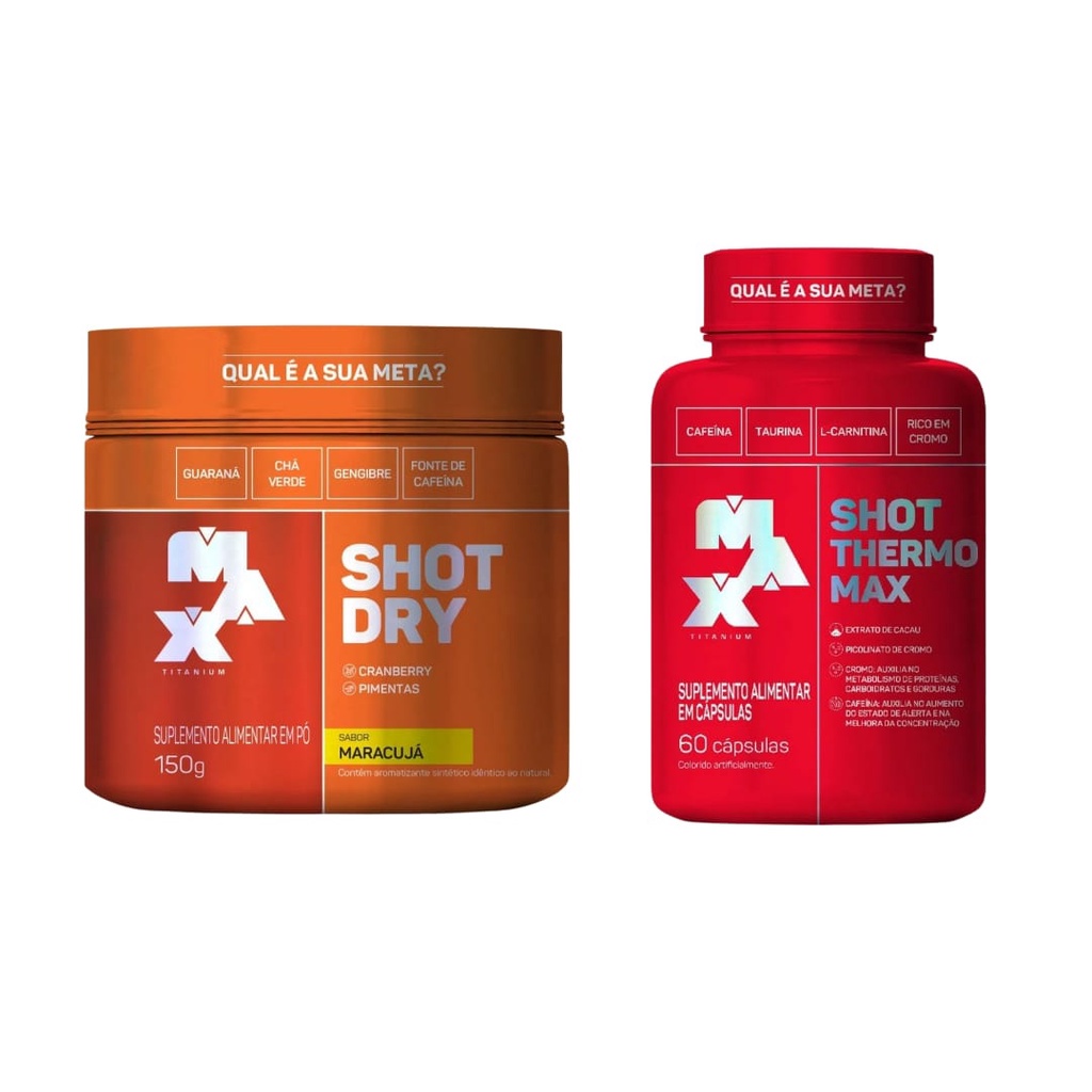 Shot Thermo 60 cps + Shot Dry 150g - Max Titanium | Shopee Brasil