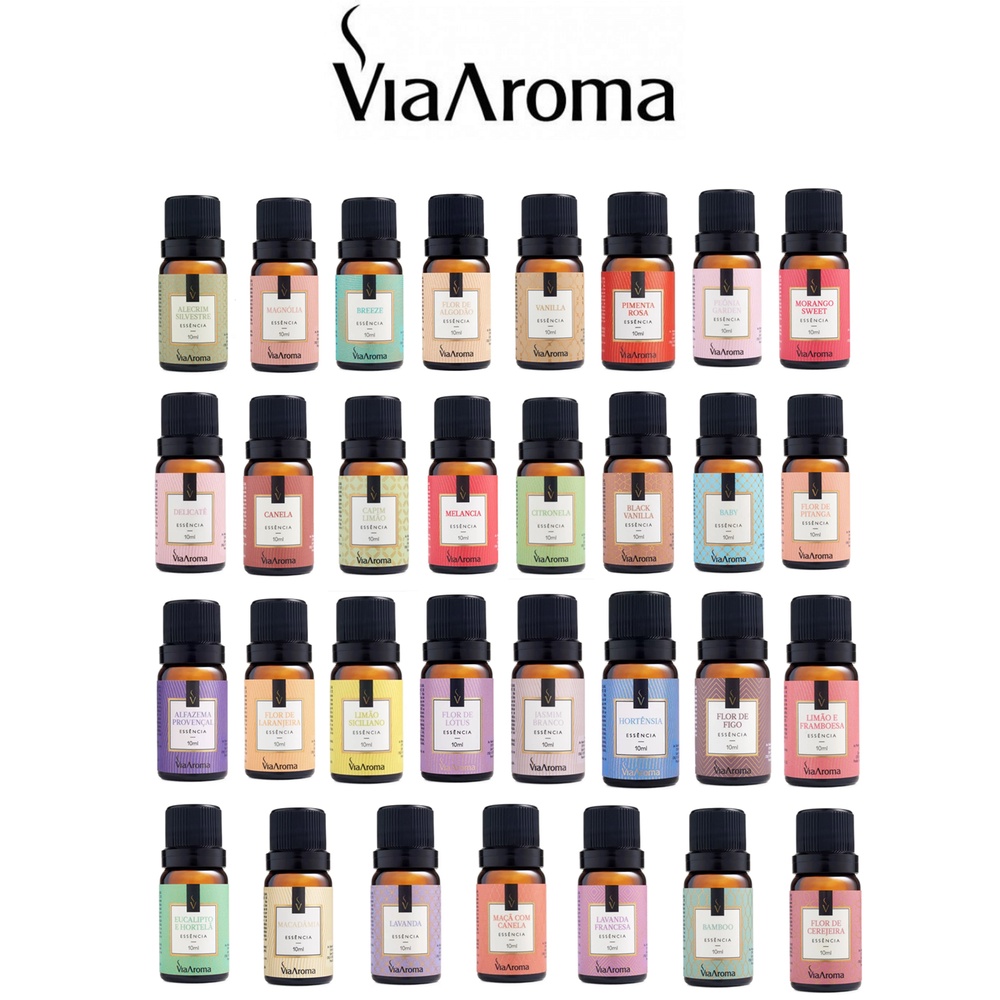 Essência Via Aroma 10ml para Aromatizador Difusor - Escolha seu aroma e ...