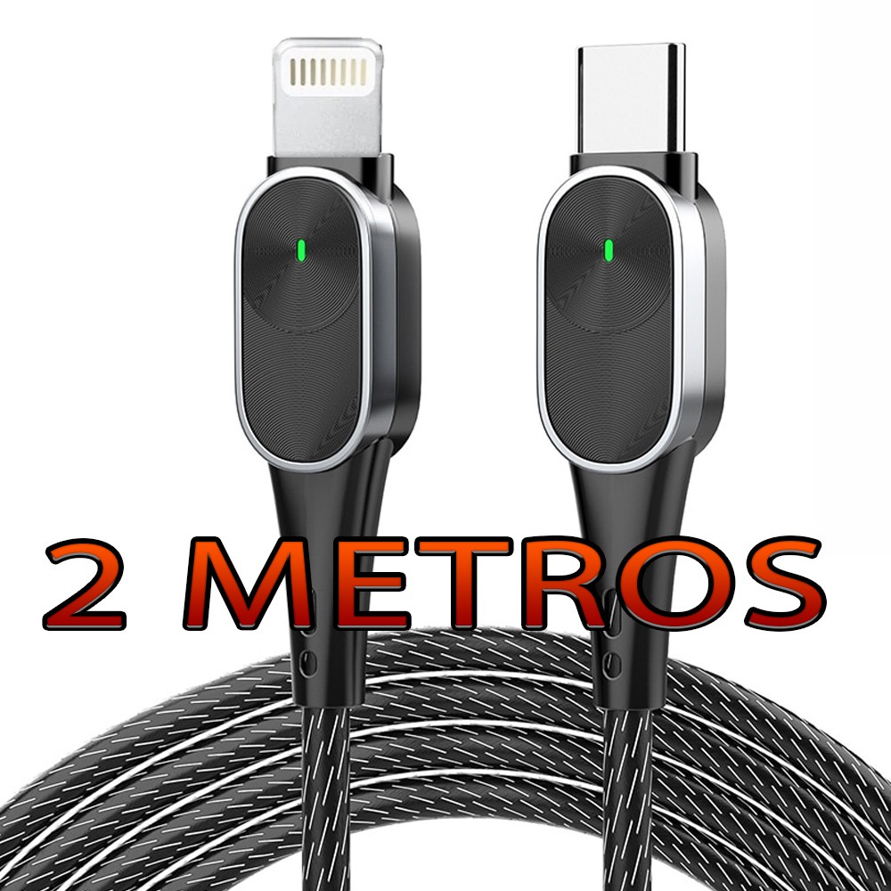 Cabo iPhone iPad 2m Carregador PD USB Tipo C 18W Lightning Turbo Carga Rápida | Shopee Brasil