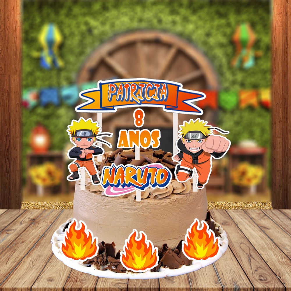 Topo Topper Bolo Naruto Personalizados Qualquer Modelos | Shopee Brasil