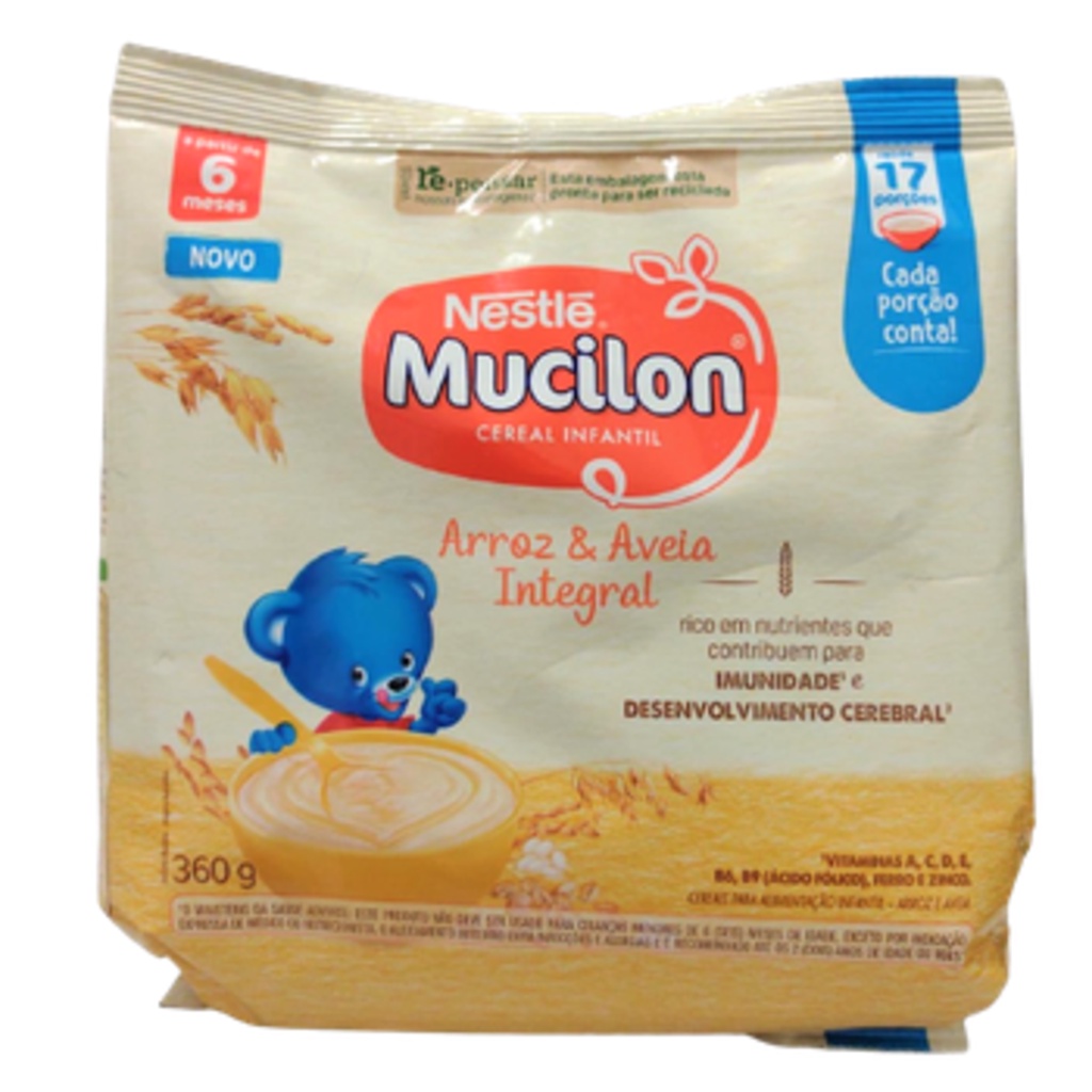 Cereal Infantil Mucilon Arroz e Aveia 360G | Shopee Brasil
