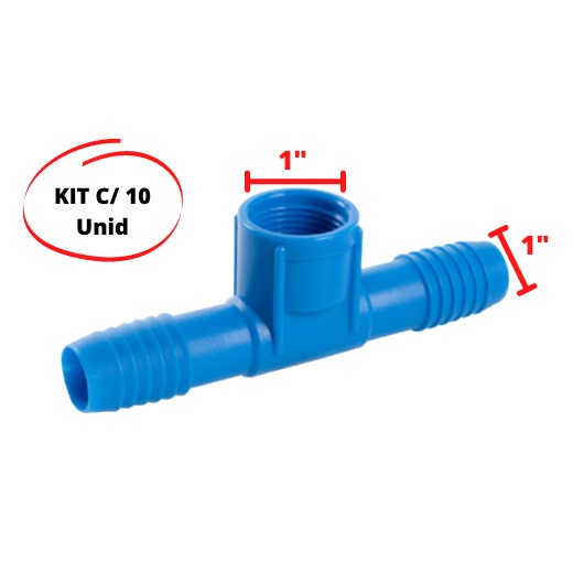 Te Com Rosca Interna De 1 Polegada Azul - Kit 10 Unid | Shopee Brasil