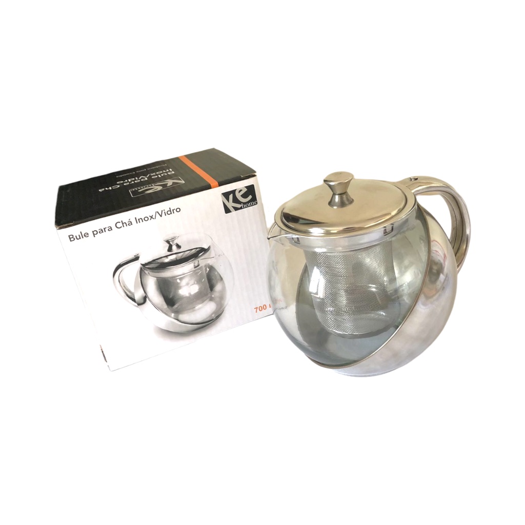 Bule Para Chá Inox E Vidro 700 Ml Com Filtro Inox | Shopee Brasil