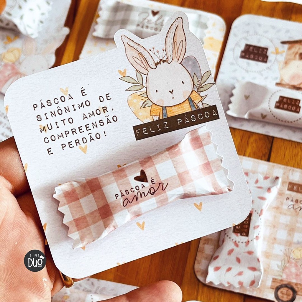 20 unid Cartão com bala páscoa delicado mimo cliente agradecimento ...