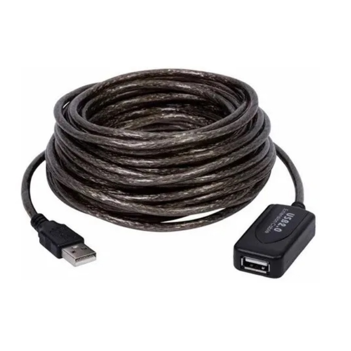 Cabo Extensor Usb 2.0 Amplificado Com Extensão 20 Metros | Shopee Brasil