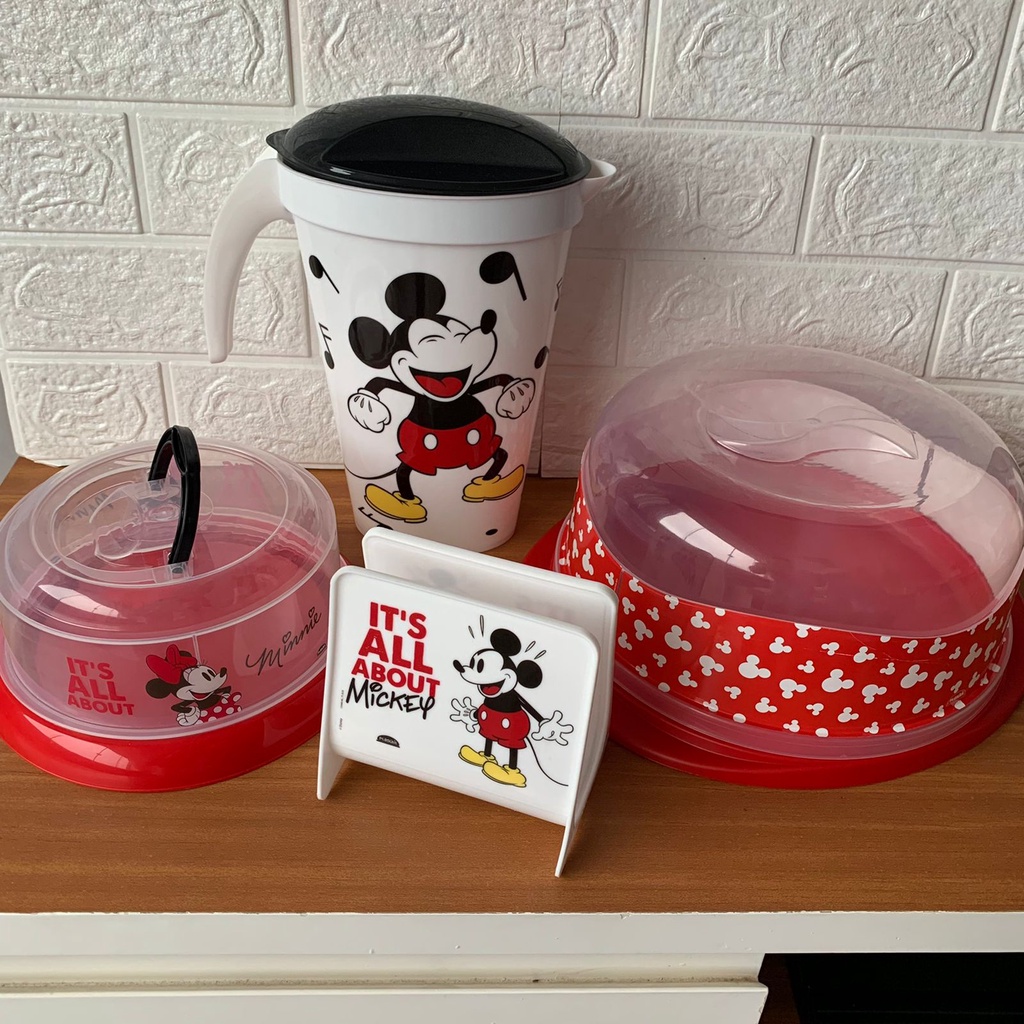 kit cozinha mickey e minnie mouse - disney - 4 itens | Shopee Brasil