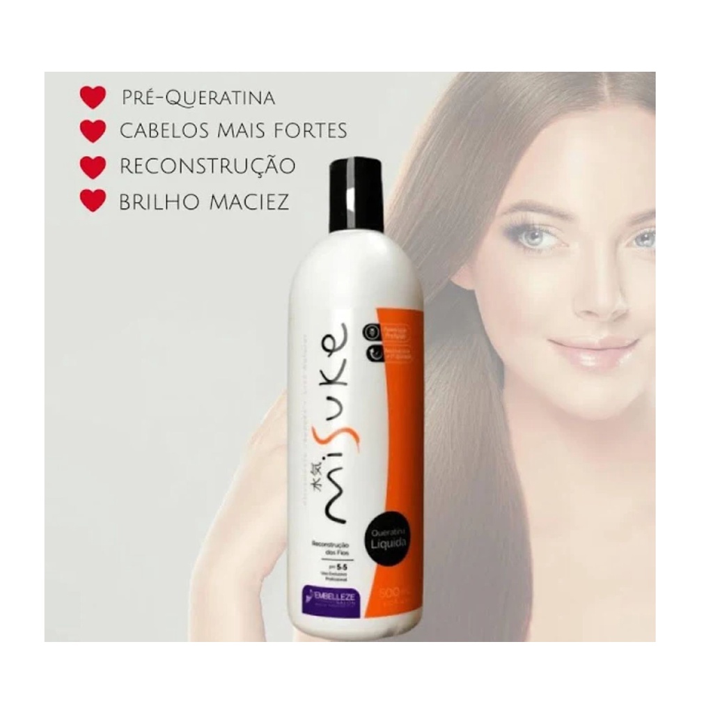 Queratina Liquida Reconstrucao dos Fios Misuke 500ml | Shopee Brasil