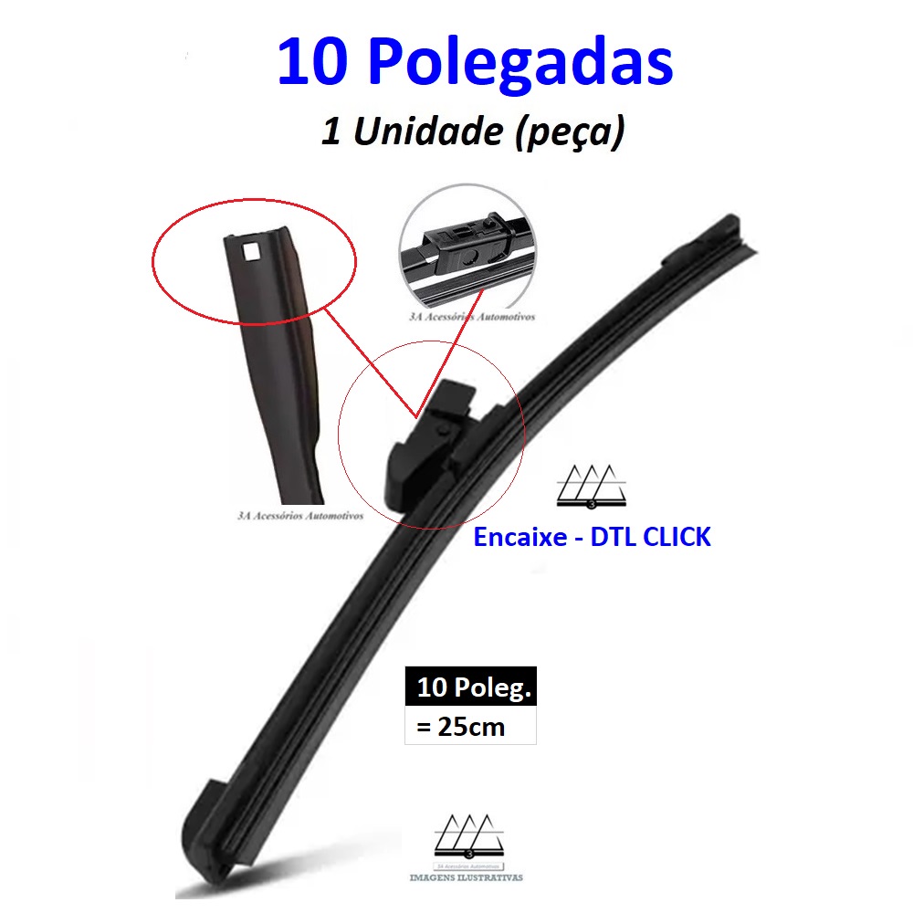 Limpador Traseiro Palheta Encaixe DTL Específica Click 10 12 14 15 16 Polegadas | Shopee Brasil