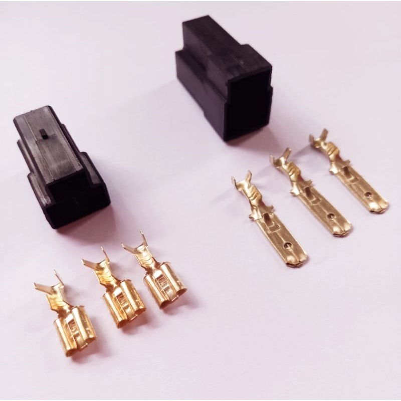 10 kits Conectores 3 Vias com Terminais Macho e Fêmea para Instalar Caixa Som Automotivo ...