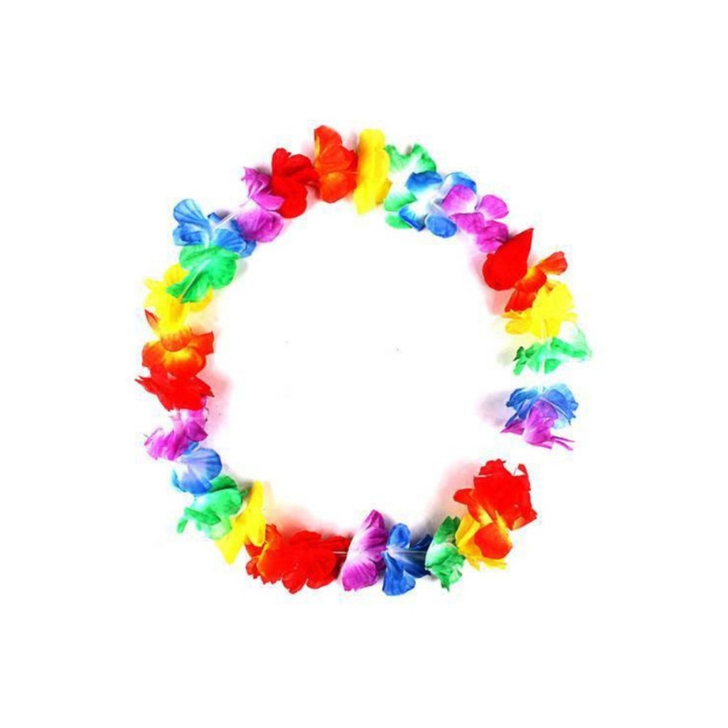 Colar Havaiano Carnaval Fantasia Luau Flores Tecido ula ula 12 Unidades ...
