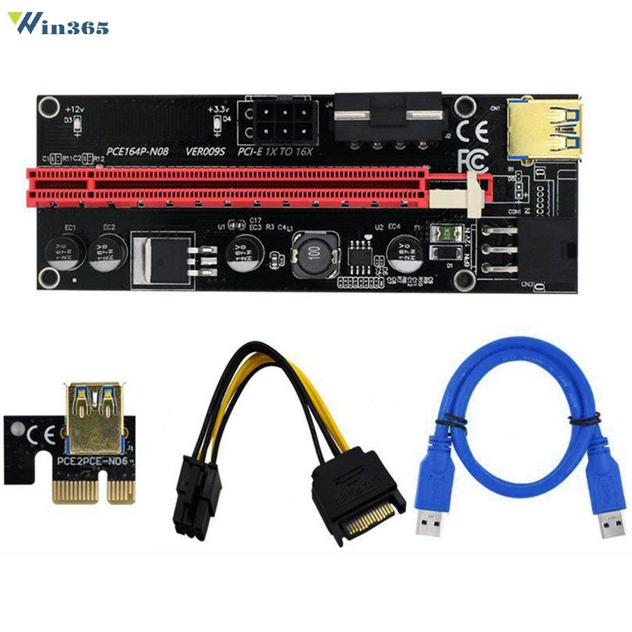 Ver009 Usb 3.0 Pci-e Riser Ver 009s Express 1x 4x 8x 16x Extender Pcie Riser | Shopee Brasil