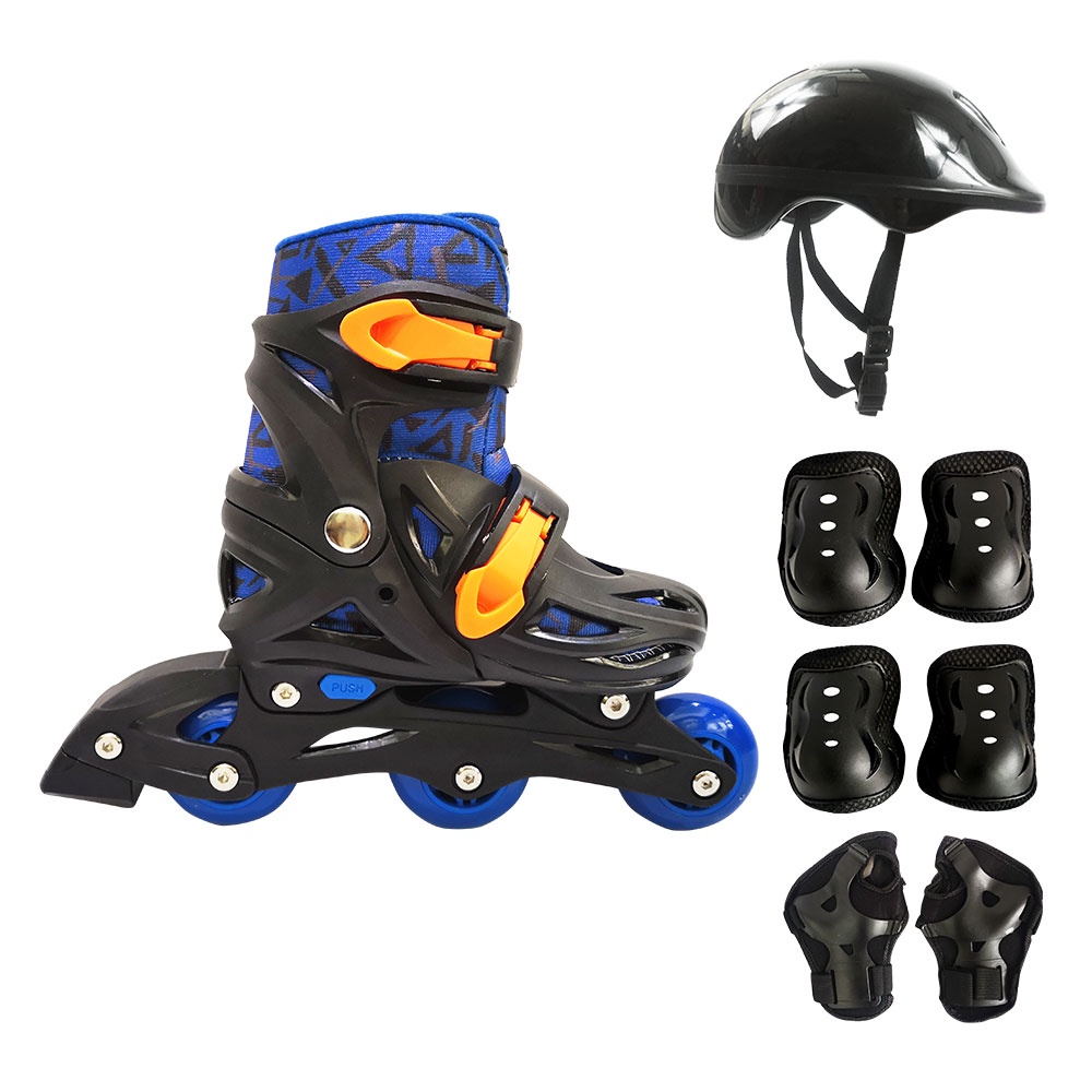Patins Infantil Masculino Inline 3 Rodinha Ajustavel Kit Roller ...