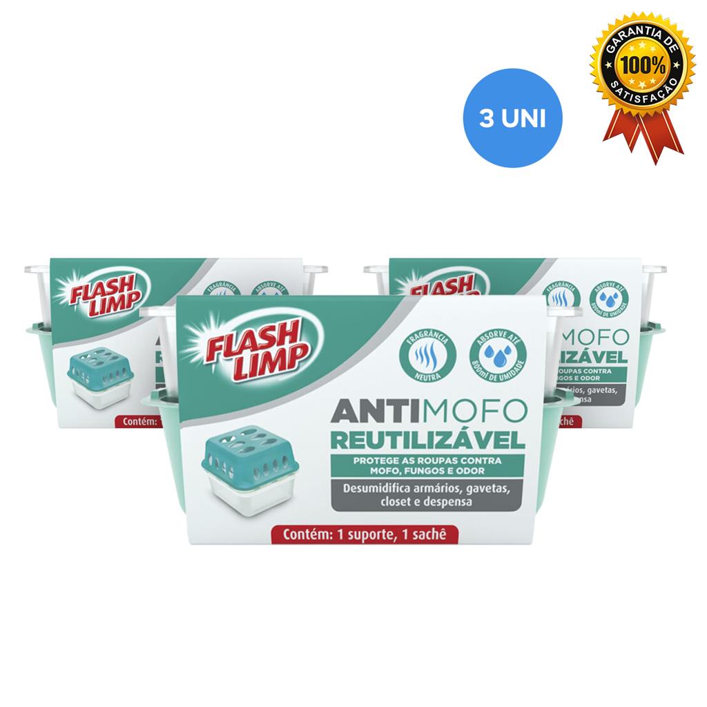 Anti Mofo Reutilizável 400G Kit 3 Uni Armário Gaveta Closet Flash Limp ...