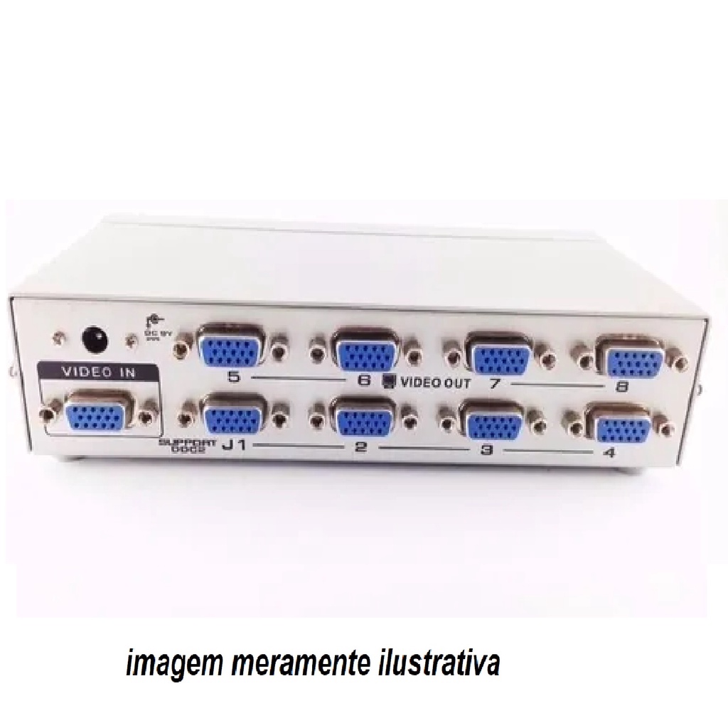 DIVISOR SPLITTER VGA 1 ENTRADA E 8 SAÍDAS HD15P MULTIPLICADO | Shopee ...
