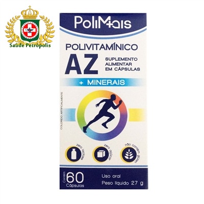 SUPLEMENTO ALIMENTAR POLIMAIS POLIVITAMÍNICO AZ + MINERAIS 60 CÁPSULAS ...