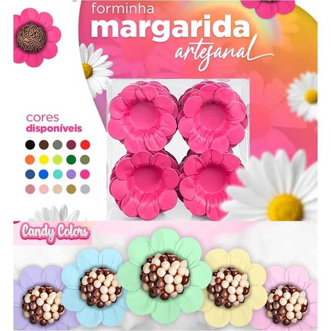 Forma p/ Doce Margarida Caixa c/40 Unidades - PLAC (DIVERSAS CORES ...