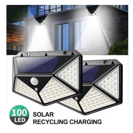 Kit com 4 Luminária Refletor Solar Parede Led C/ Sensor Presença CL-100 ...