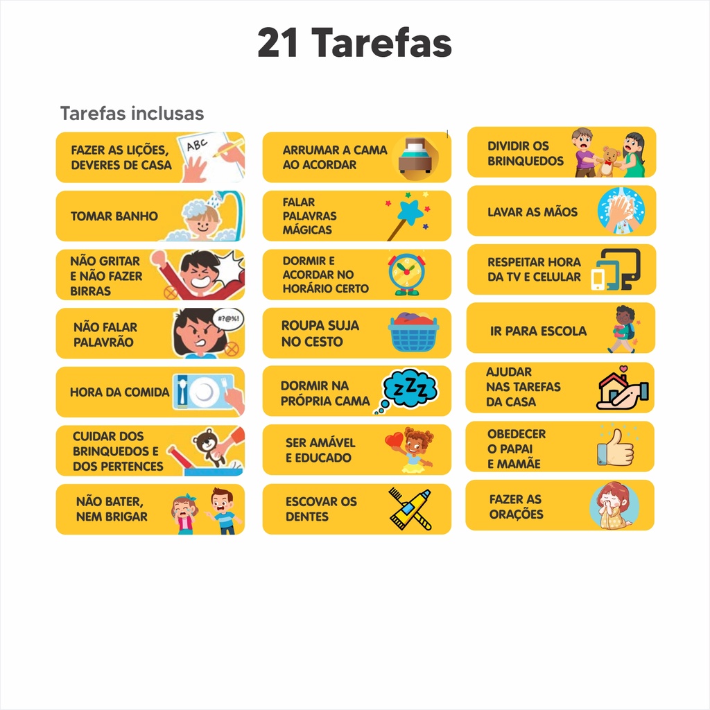 QUADRO DE ROTINA DIARIA CRIANÇA INCENTIVO INFANTIL DE TAREFAS COM IMÃ ...