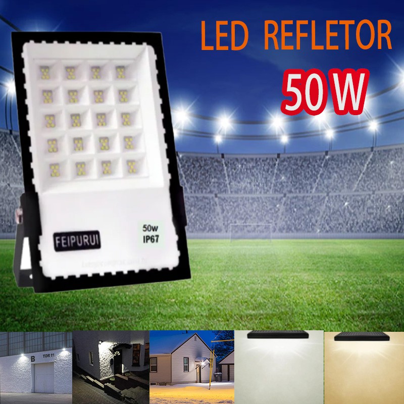 kit 2 un Refletor Holofote Led 50w 100w 200w 300w 400w Branco Frio Ip67 Bivolt Prisma Led ...