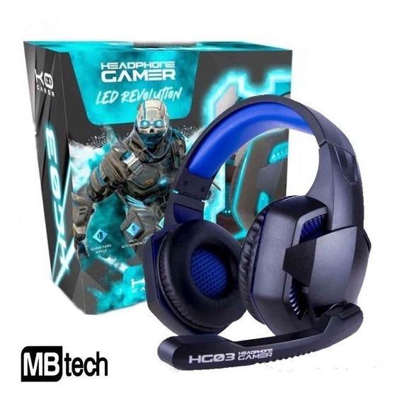 Fone Headset Gamer HG03 Led Revolution Plug P3 Usb Mbtech | Shopee Brasil