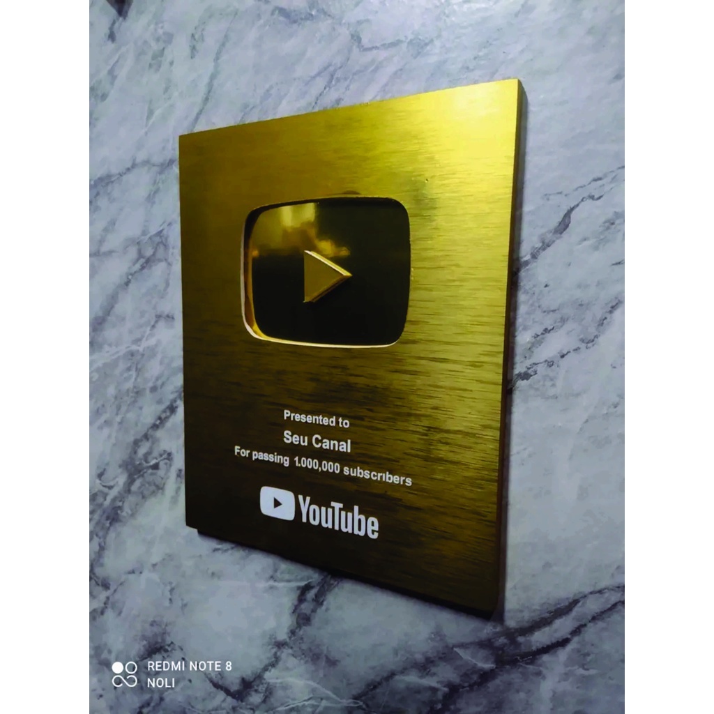 Placa youtube 1 Milhão De Inscritos | Shopee Brasil