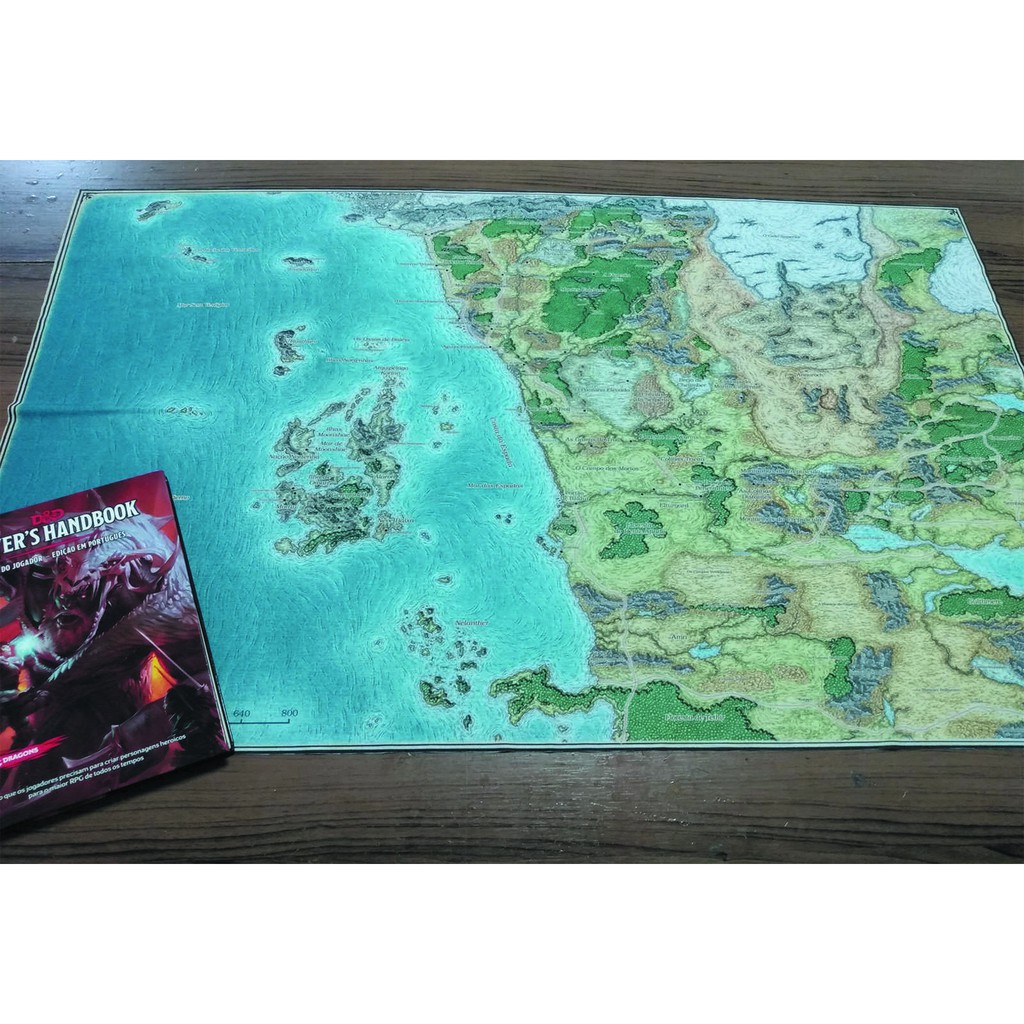 Mapa costa da espada em tecido Dungeons and Dragons - Escorrega o Preço