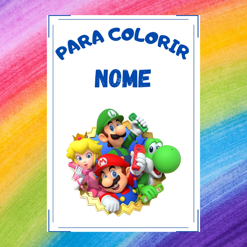 Apostila com desenhos para colorir Mario/ pintar infantil | Shopee Brasil