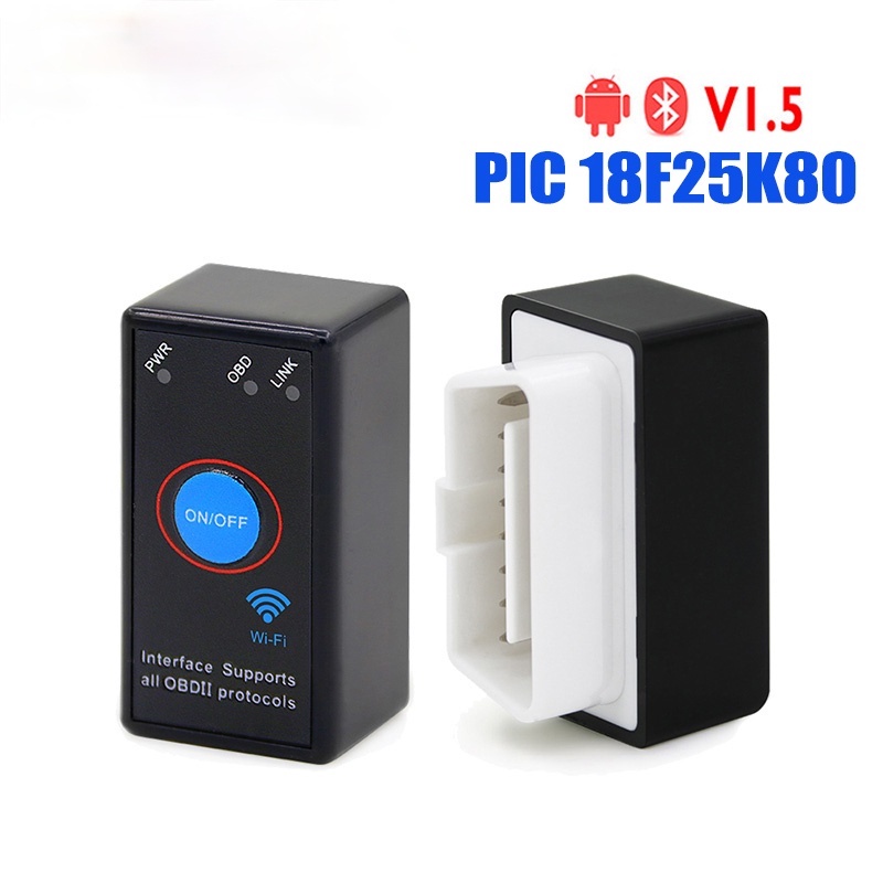 ELM327 V1.5 PIC18F25K80 Chip OBD2 Leitor De Código Bluetooth J1850 Interruptor Liga/Desliga 12V ...