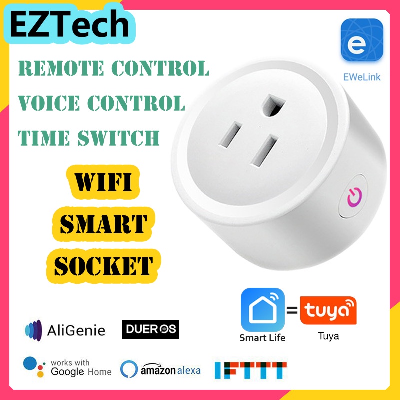 EZTECH US tuya/Smart life WiFi Socket/Plug Controle Remoto De Voz Comutador De Tempo De Alexa ...