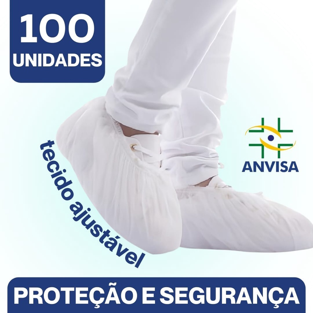 Sapatilha Propé Descartável 100 Unidades Anvisa C/ Elástico | Shopee Brasil