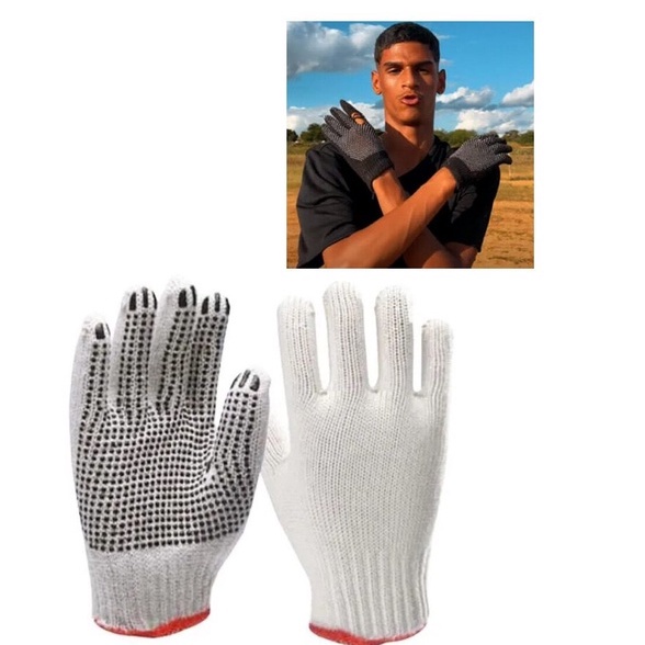 5 Pares Luva de Pedreiro Com Pigmento Branca Meme Fantasia Receba Trend ...