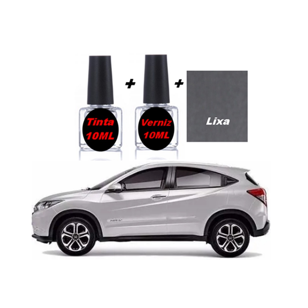 Tinta Tira Risco Honda HRV Prata Global Nh700 TINTA + VERNIZ + LIXA ...
