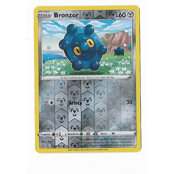 Pokemon Bronzor Reverse Foil Espada e Escudo Estilos de Batalha | Shopee Brasil