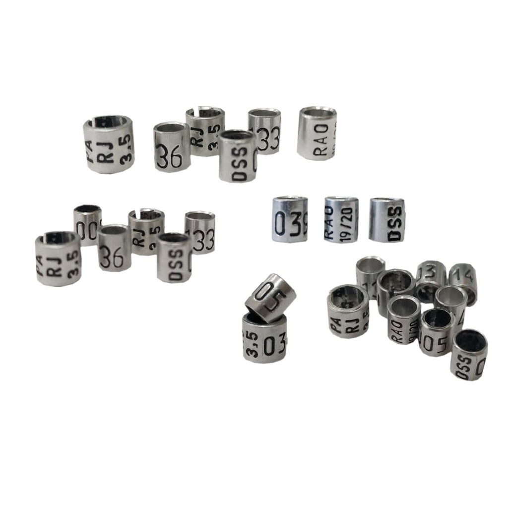 Anilhas Personalizadas de Marcação para Coleiro 2,2mm Pacote com 10 ...