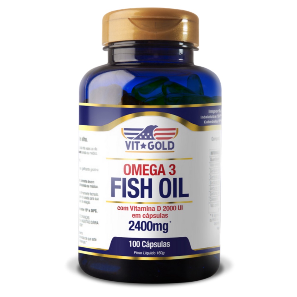 Omega 3 (Fish Oil) 2400mg com Vitamina D3 2000ui 100 cáps | Shopee Brasil