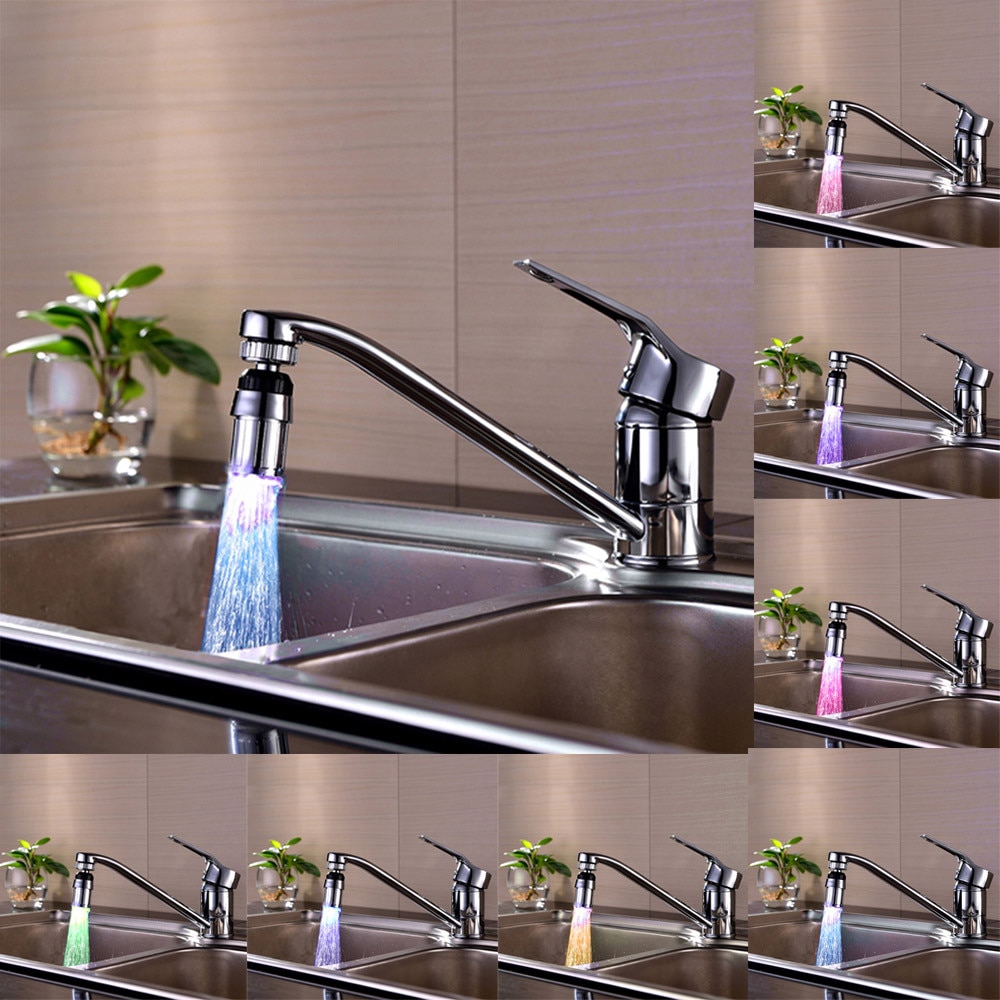 3 color temperature Adjusting 360 Rotate Water Kitchen Sink Water Glow ...
