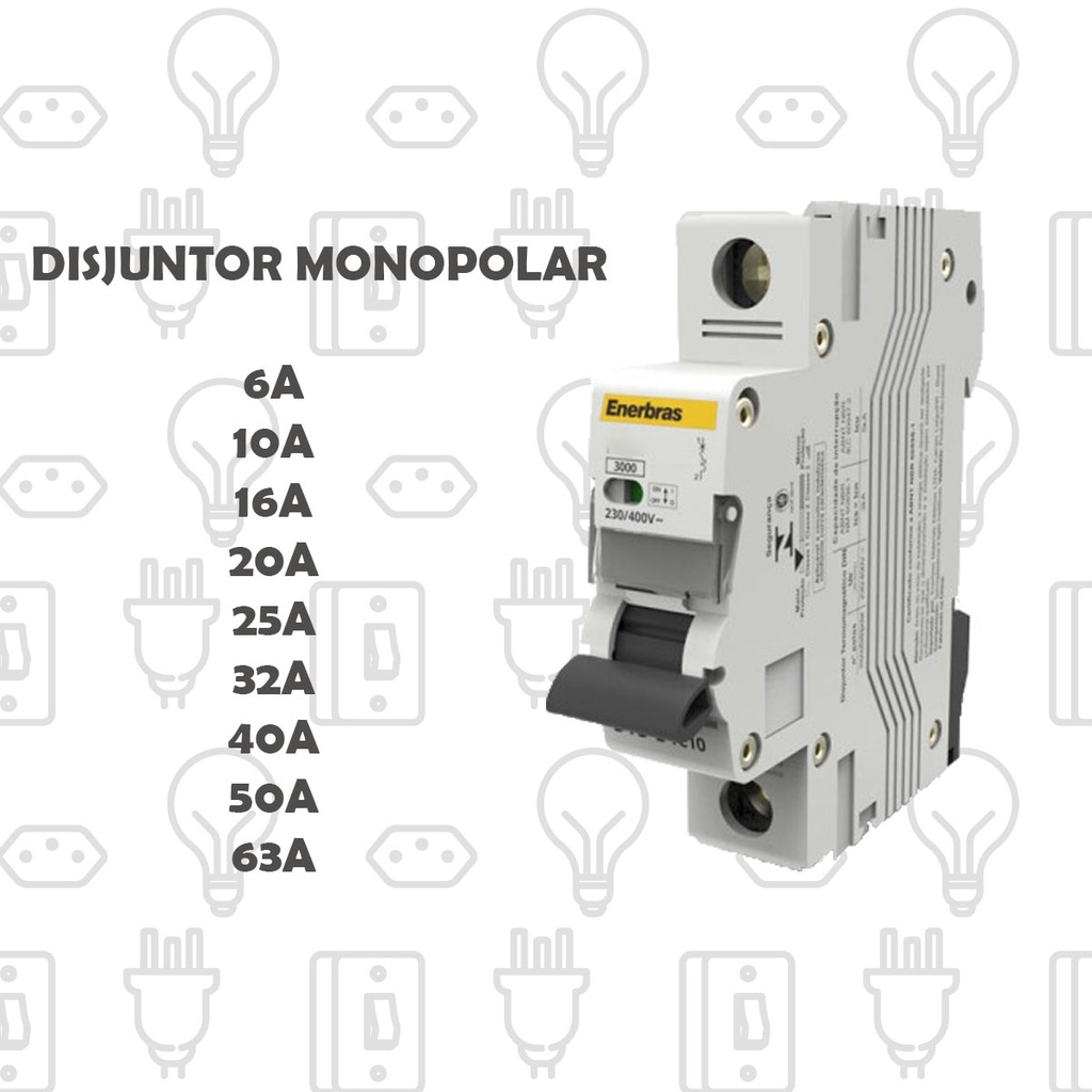 Disjuntor Enerbras Monopolar Curva C Disjuntor Chave de luz | Shopee Brasil