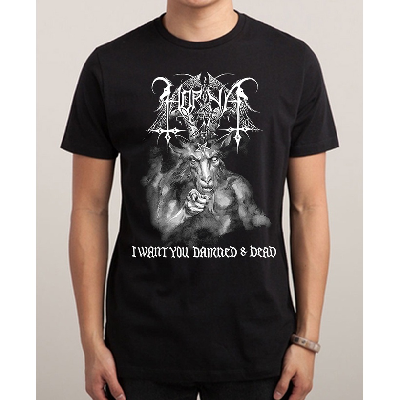 camiseta HORNA i want you damned & dead | Shopee Brasil