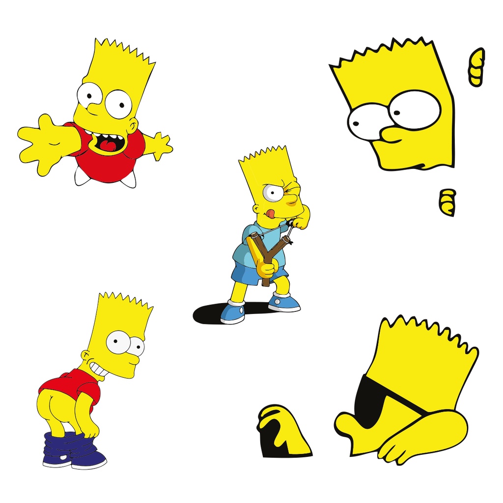 Adesivo de Carro Notebook Decorativo - Bart Simpson - 10 Centímetros ...