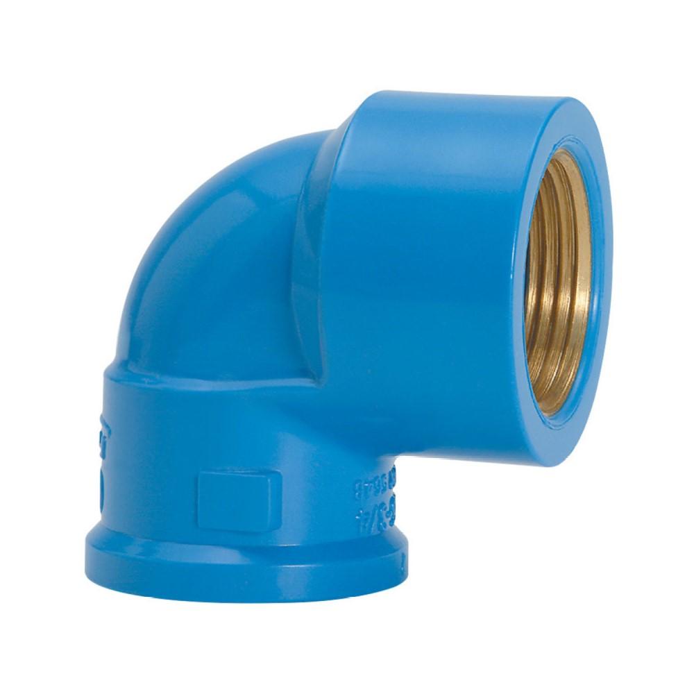 Cotovelo Joelho Curva 90° Soldável Azul 3/4" com Rosca de Metal 3/4" - Krona 25x3/4 | Shopee Brasil