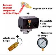 Kit Pressostato Compressor 125/175 Psi Schulz Chiaperini | Shopee Brasil