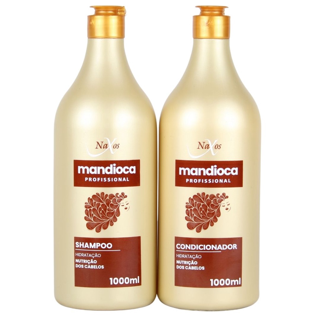 Kit de Tratamento Capilar Mandioca Shampoo e Condicionador 1 Litro Naxos | Shopee Brasil
